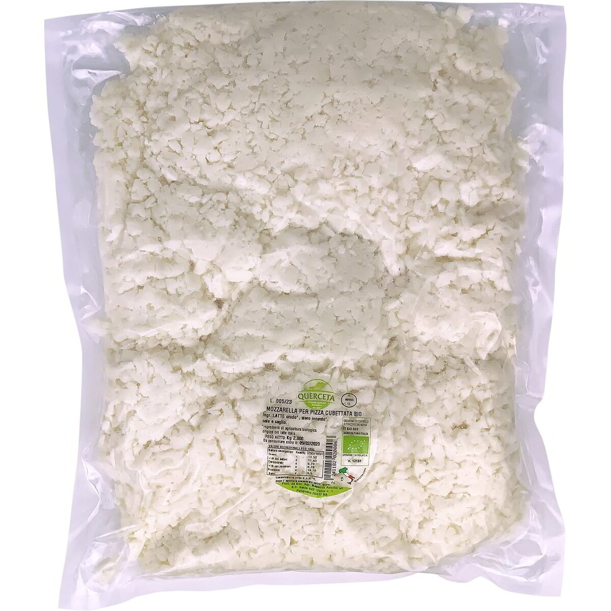 Mozzarella filone per pizza a cubetti bio | Acquisto Online